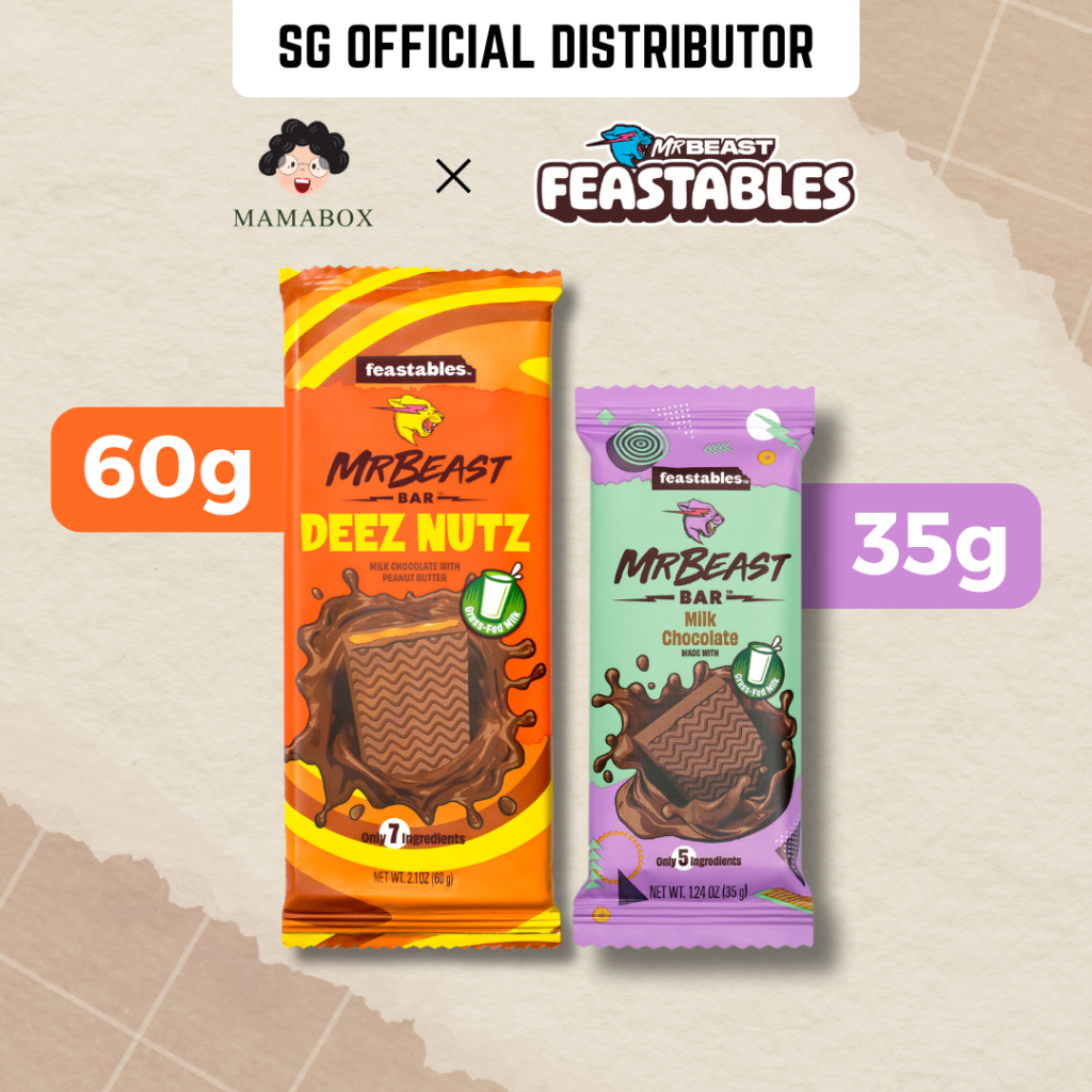 Feastables MrBeast | Milk Chocolate | Deez Nutz | 35g,60g 野兽先生 牛奶巧克力 | Shopee Malaysia