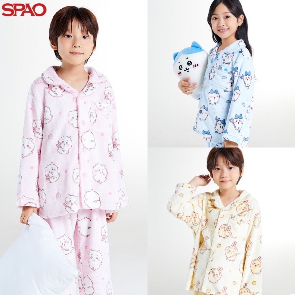 [SPAO] Korea Kids Chiikawa Winter Fluffy Pajama Set | Shopee Malaysia