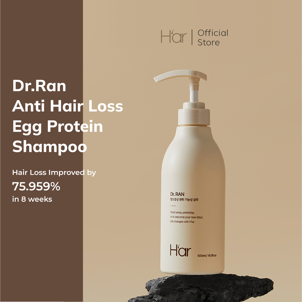 [H'ar] Dr.Ran Egg Protein Shampoo | Anti Hair Loss | Scalp Health & Regrowth 500ml | Shopee Malaysia