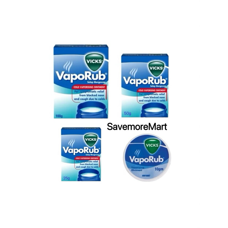 Vicks VapoRub Cold Vaporising Ointment 100G/50G/25G/10G | Shopee Malaysia