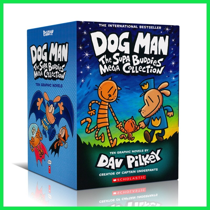 Dog Man 1- 10 books set Children full-color comics by Dav Pilkey ...
