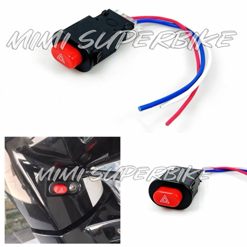 UNIVERSAL DOUBLE SIGNAL SWITCH BUTTON HAZARD LIGHT MOTOCYCLE MOTO MOTOR ...