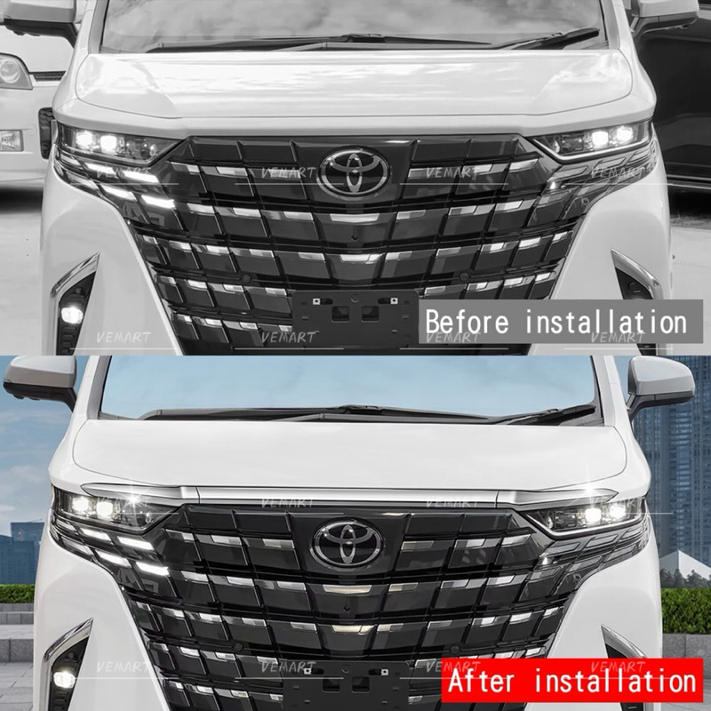 Vemart toyota alphard vellfire anh40 2024-2025 car front bonnet trim ...