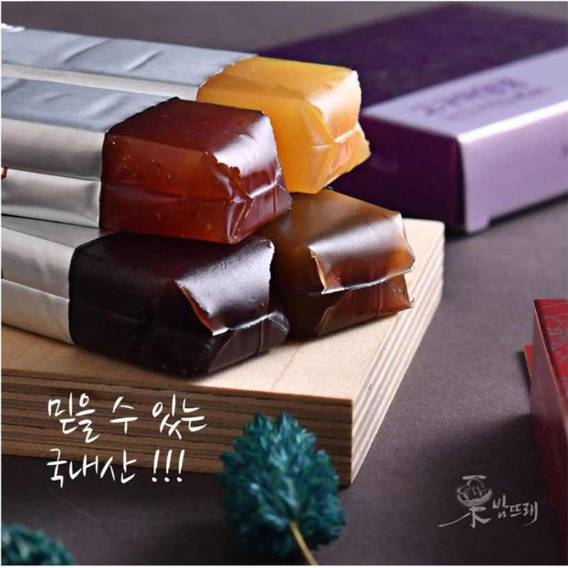 Bamtteurae Premium Korean Yanggeng Set – 4 Flavors (Sweet Bean Jelly ...