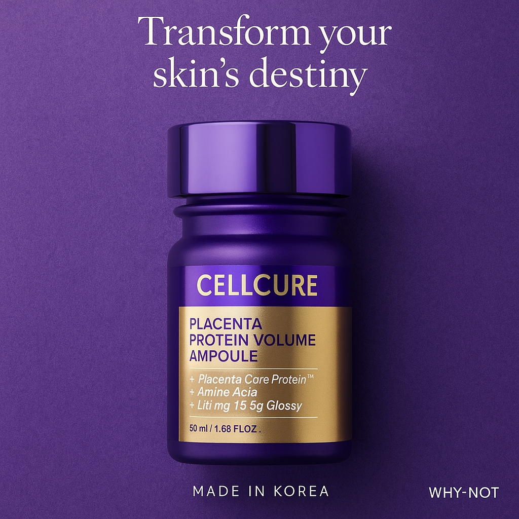 CELLCURE PLACENTA PROTEIN VOLUME AMPOULE 50ML | ANTI-WRINKLE LIFTING SERUM | KOREAN SKINCARE ...