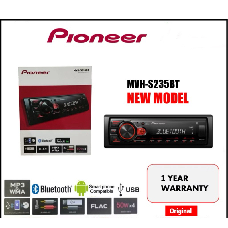 Pioneer 🇯🇵 USB Player / MVH- s235BT FRONT USB & AUX INPUt | 235 ...