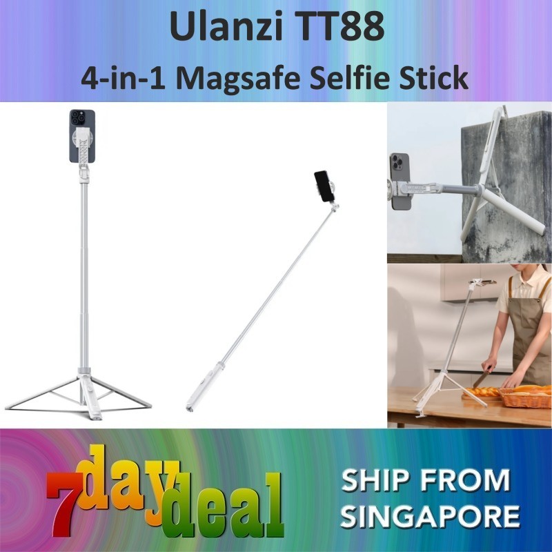Ulanzi TT88 4-in-1 Mode Magnetic Overhead Selfie Stick - White (T111 ...
