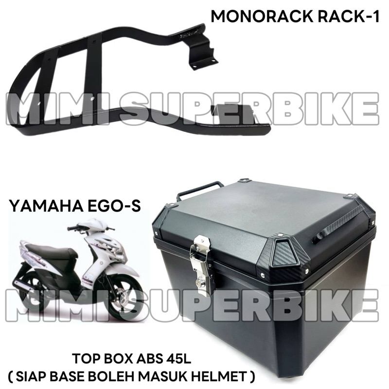 YAMAHA EGOS EGO-S EGO S MONORACK RACK-1 & TOP BOX ABS 45L 45 L SIAP ...