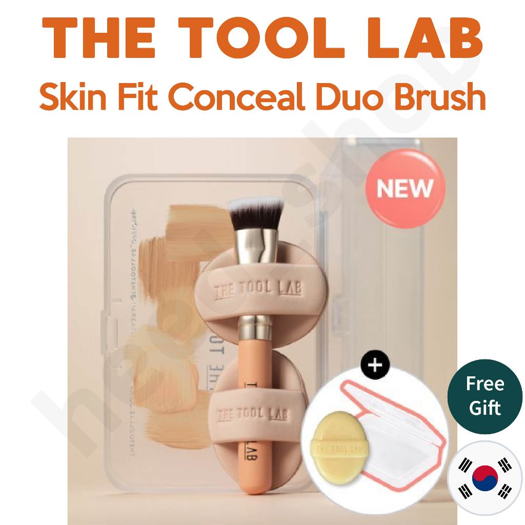 THE TOOL LAB / SKIN FIT CONCEAL DUO BURSH + PUFF + Special Composition | Shopee Malaysia