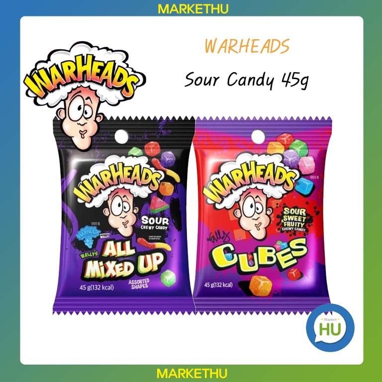 WARHEADS Sour Candy 45g 2 Types All Mixed Up, Cubes/Sour Jelly | Shopee ...