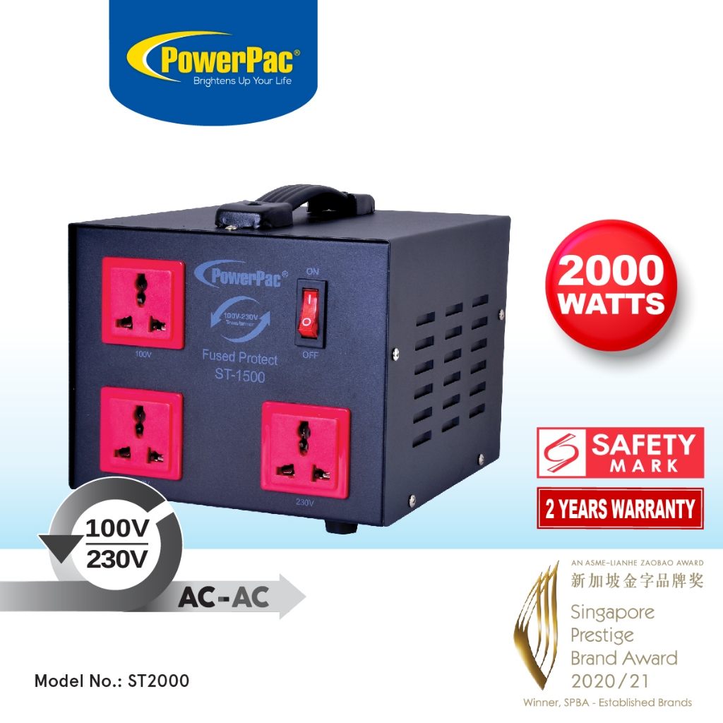 PowerPac Converter Transformer 2000W Step Up & Down Voltage 110V/ 220V (ST2000) | Shopee Malaysia