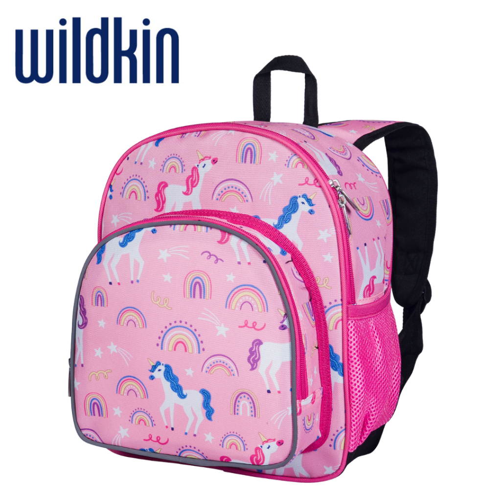 Wildkin Olive Kids Rainbow Unicorns Pack 'n Snack Girls Backpack School ...