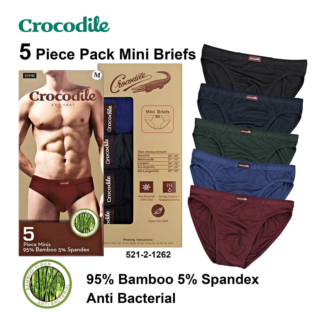 Crocodile- 5-Pcs Men's Mini Briefs/ Underwear (Bamboo Spandex) | Shopee Malaysia