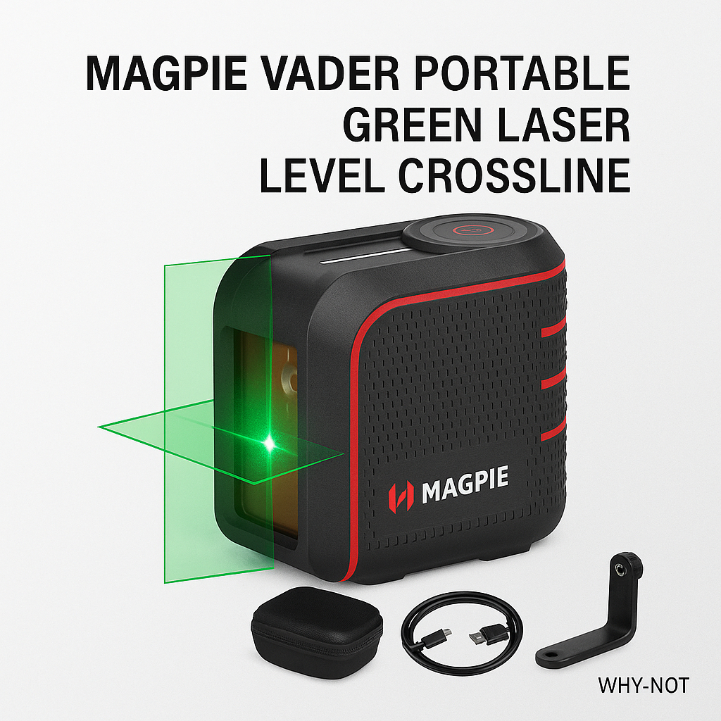 MAGPIE VADER PORTABLE GREEN LASER LEVEL CROSSLINE | High-Visibility ...