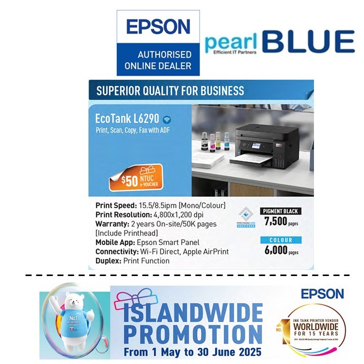 [$50 E-redemption voucher] Epson EcoTank L6290 A4 Wi-Fi Duplex All-in ...