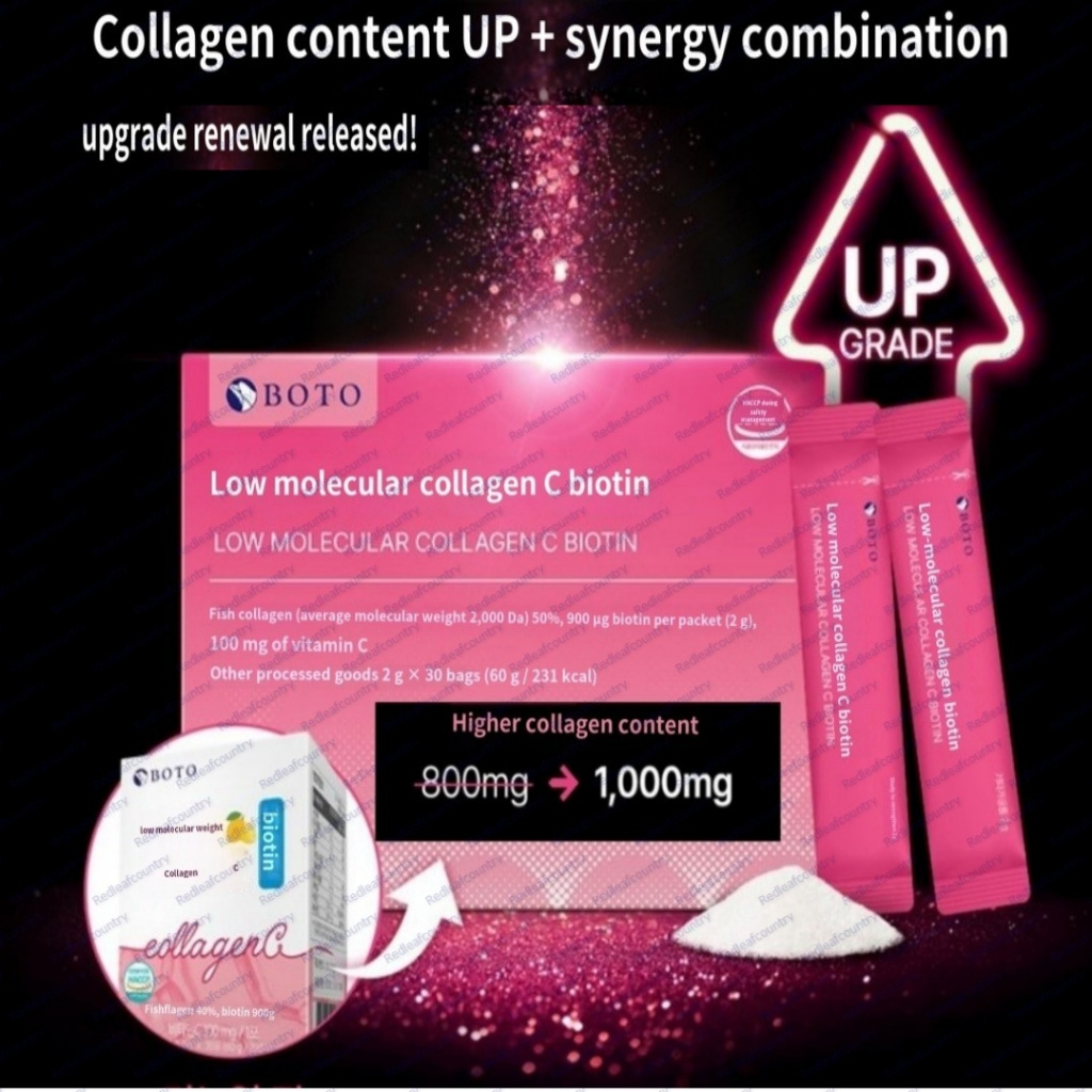 BOTO UPGRADE Glutathione White Low Molecular Collagen C Biotin 120g x ...