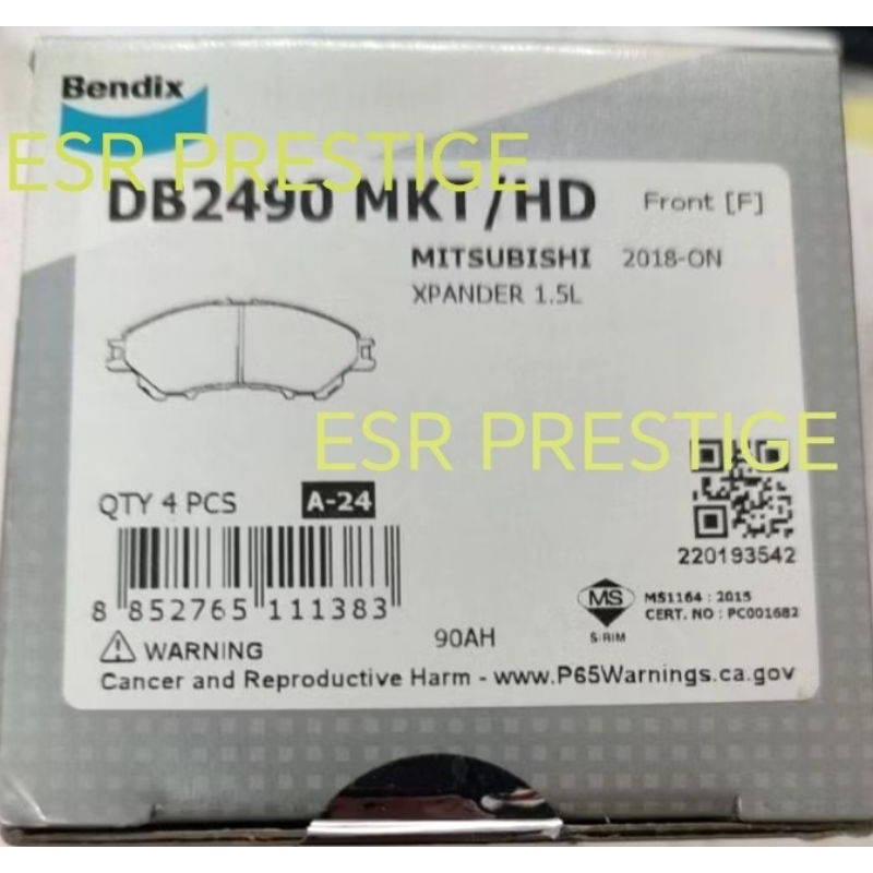 Mitsubishi Xpander 1.5 brake pad front Bendix Metal King Titanium ...