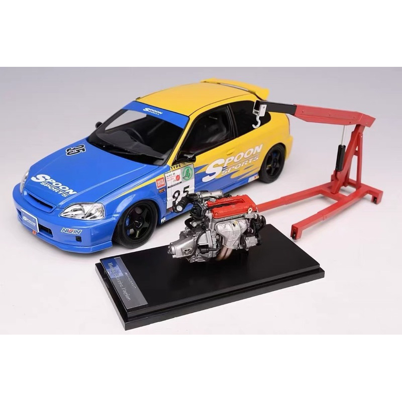 Motorhelix 1:18 Honda Civic Type R EK9 Spoon Sports with Engine Display ...