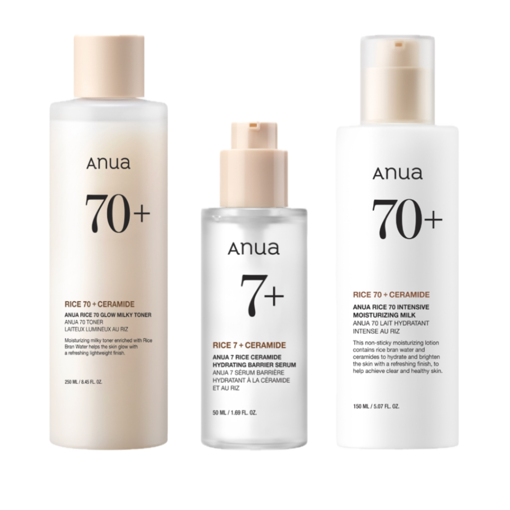 ANUA Rice 70 Glow Milky Toner (Rice Ceramide 7 Hydrating Barrier Serum ...