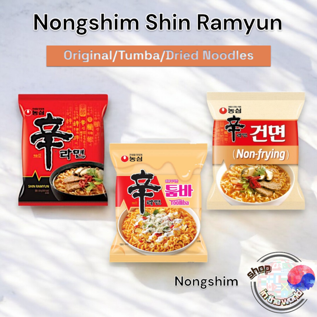 Korean Ramen 3 types Original 120g Shin Ramyun Toomba 137g Dried ...