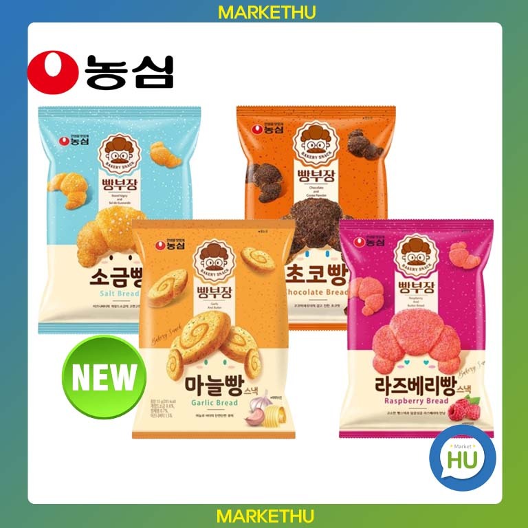 [NONGSHIM] Bread Snack 4 Types Garlic & Bread, Raspberry, Salt ...