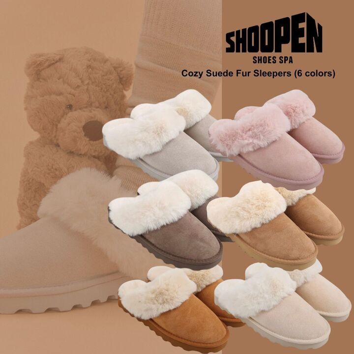 [SHOOPEN] Cozy Suede Fur Sleepers (6 colors) | Shopee Malaysia