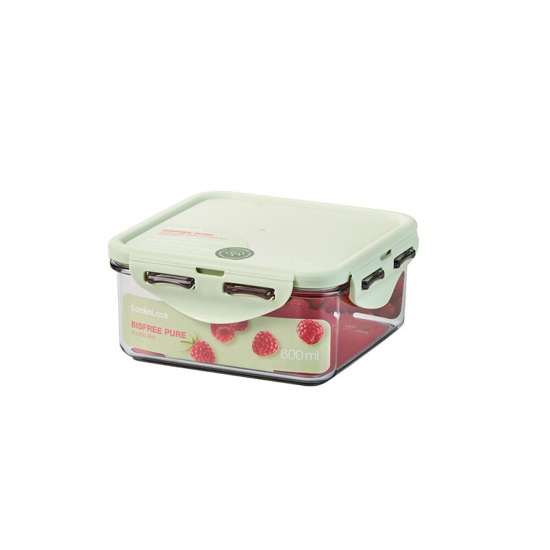 LocknLock Bisfree Pure Square 600ml Stackable Food Storage Container ...