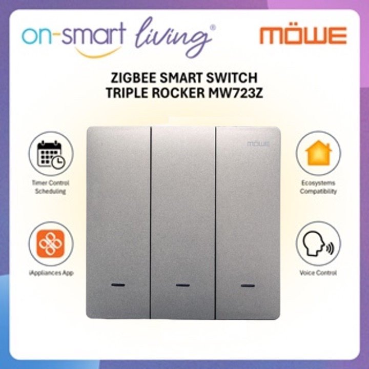 MOWE Zigbee Smart Switch MW723Z (Grey) - Triple Rocker - 1 Year ...