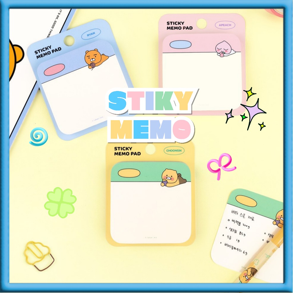 [ICONS] Kakaofriends Sticky Note Paper Cute Message Note Paper Students ...