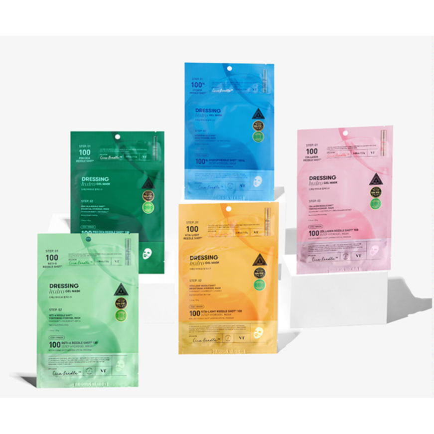 VT COSMETICS color Reedle Shot 100 2-Step Hydrogel Mask(4ea/1box ...