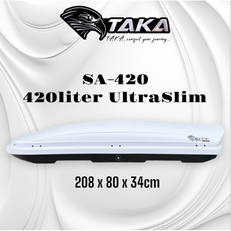 TAKA White SA-420 420liter Ultra Slim Roofbox Roof box Roof Storage ...