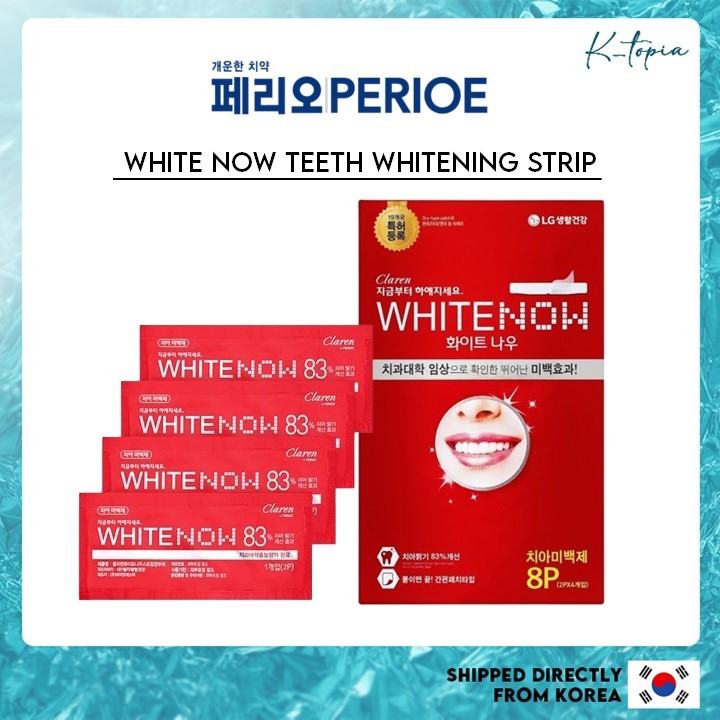 [PERIO] White Now Teeth Whitening Strip Korean Whitener Claren Whitenow ...