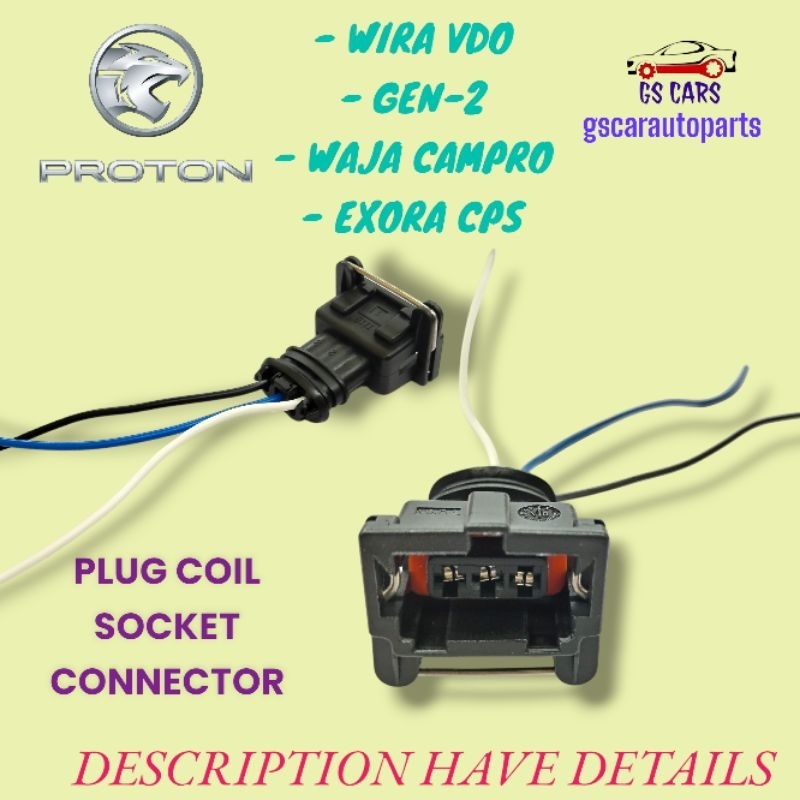 Proton wira vdo/waja campro/exora cps/gen-2 ignition plug coil socket ...