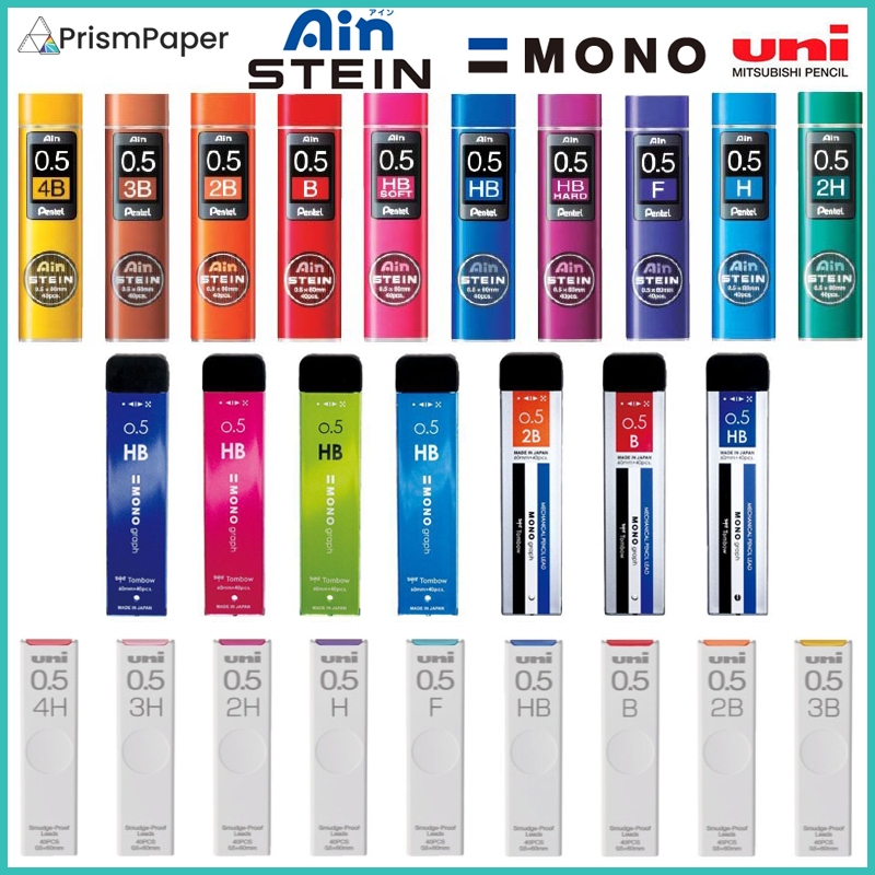 Uni / Pentel / Tombow, Smudge Proof-Leads / Ein Stein / Mono Graph MG ...