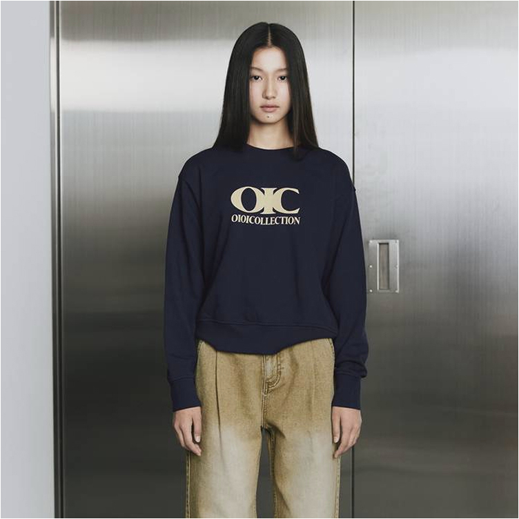 OIOI COLLECTION New Signature Women Sweatshirt(Navy) | Shopee Malaysia