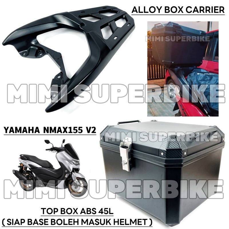 YAMAHA NMAX NMAX155 V2 NEW 2020-2025 ALLOY BOX CARRIER HEAVY DUTY & TOP ...