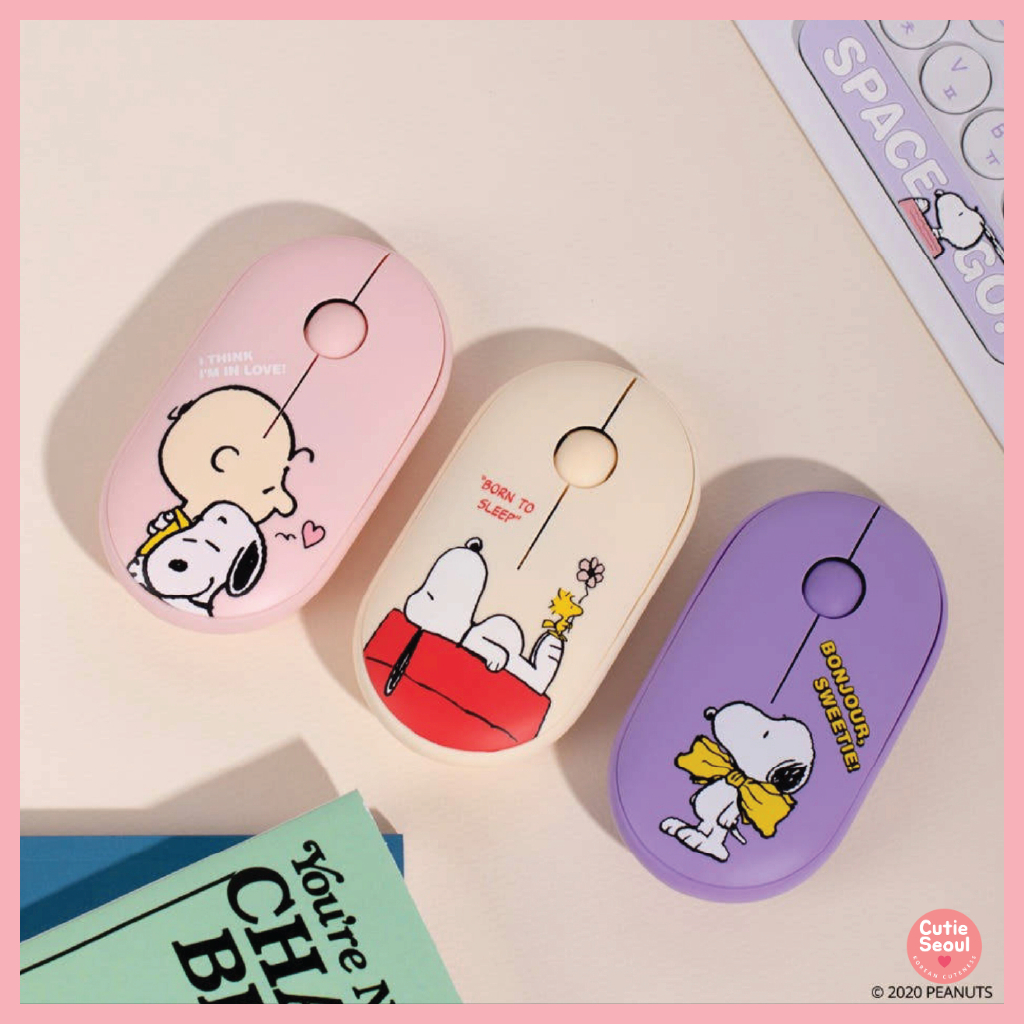 [Snoopy Bluetooth Mouse & Pad Set] Triple Mode Wireless + Silent Click ...
