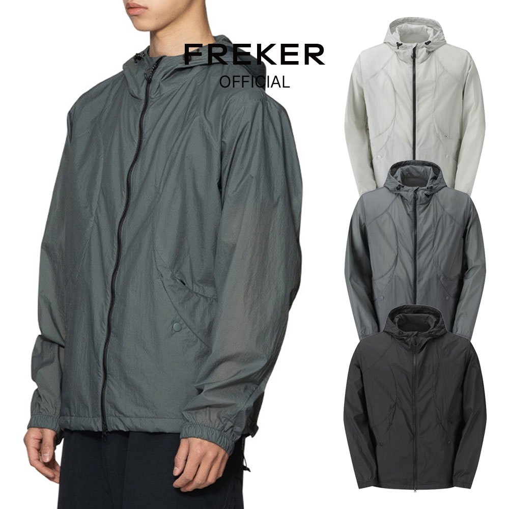 FREKER Unisex Outdoor Casual Light Weight Windbreaker Jacket - Light ...