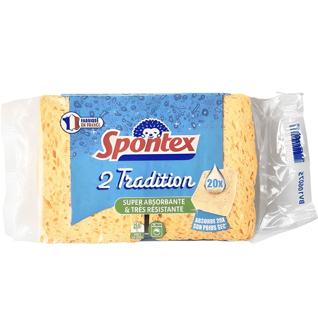 Spontex Dry Cellulose Sponge 2 Tradition Washcloth, 2 Pack, 1 Piece ...