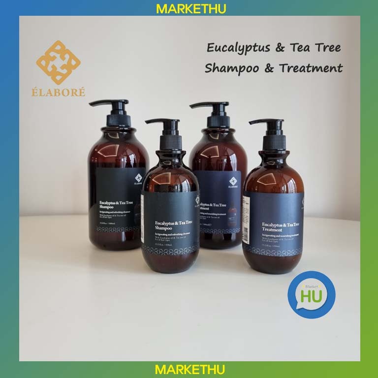 [ELABORE] Eucalyptus & Tea Tree Shampoo & Treatment 4 types Shampoo 450 ...