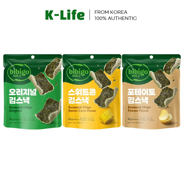 CJ Cheiljedang｜Bibigo Seaweed Snack 40g｜Original / Sweet Corn / Potato｜Korean Snacks | Shopee ...