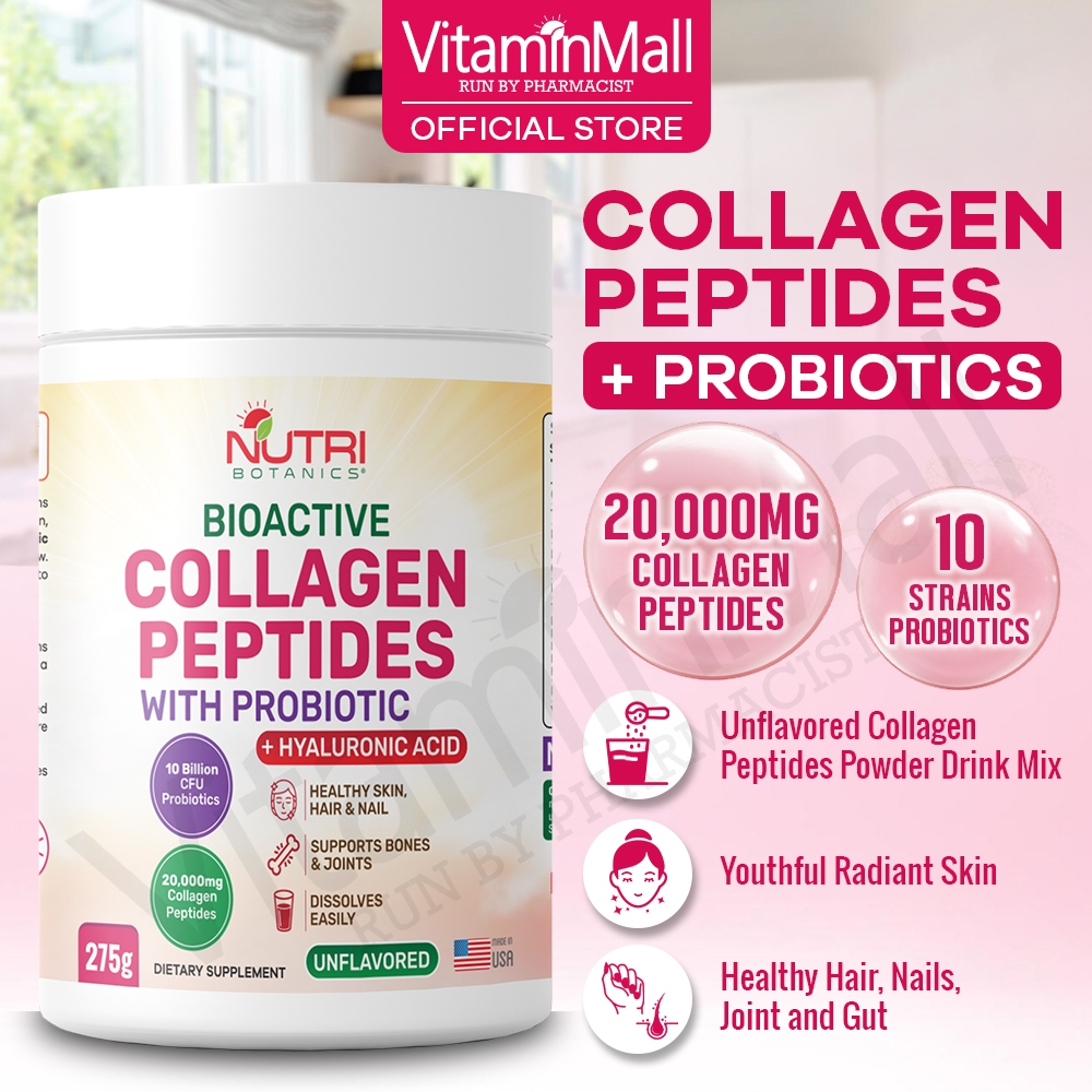 Nutri Botanics Collagen Peptides Powder 20000mg Probiotics Hyaluronic ...