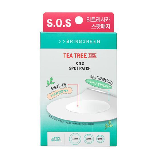 BRINGGREEN Tea Tree CICA S.O.S Spot Patch 75+25ea (12mm x 20ea + 10mm x 48ea + 8mm x 32ea ...