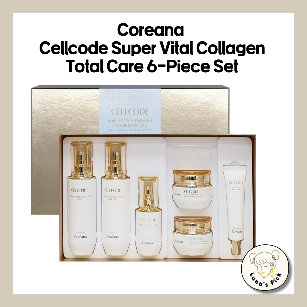 Coreana Cellcode Super Vital Collagen Total Care 6-Piece Set - Anti-Aging Skincare, Firming ...