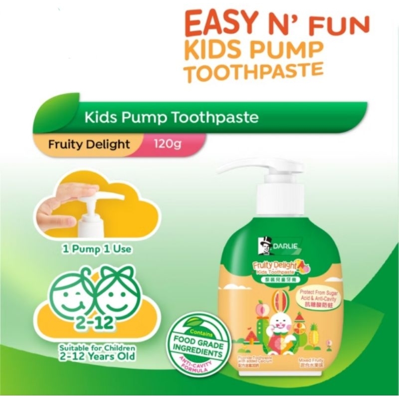 DARLIE Kids Pump Fruity Delight Toothpaste 120g | Shopee Malaysia