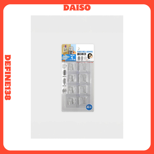Daiso Multipurpose Adhesive Wall Hooks (Set of 4) | Shopee Malaysia