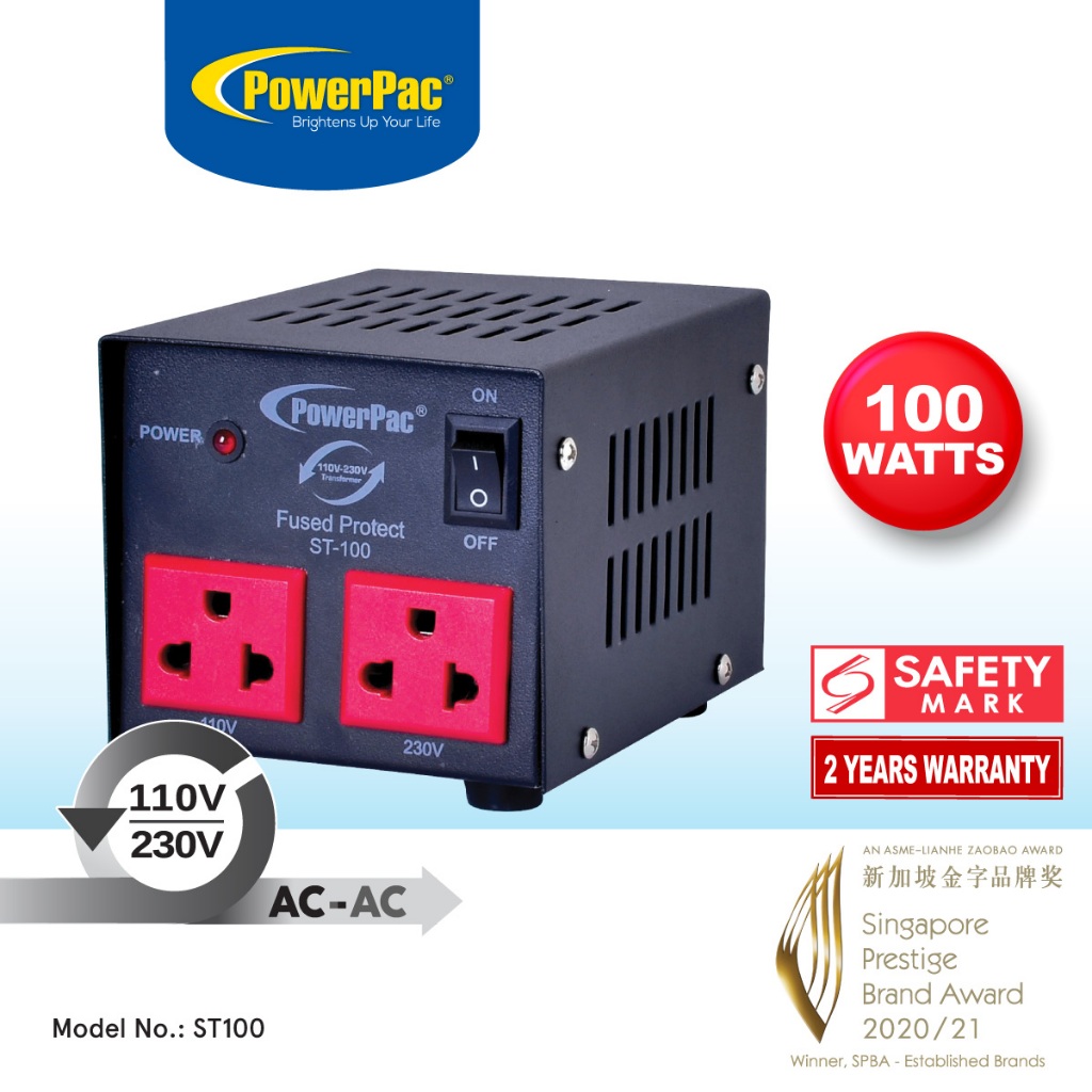 PowerPac Converter Transformer 100W Step Up & Down Voltage 110V/ 220V ...