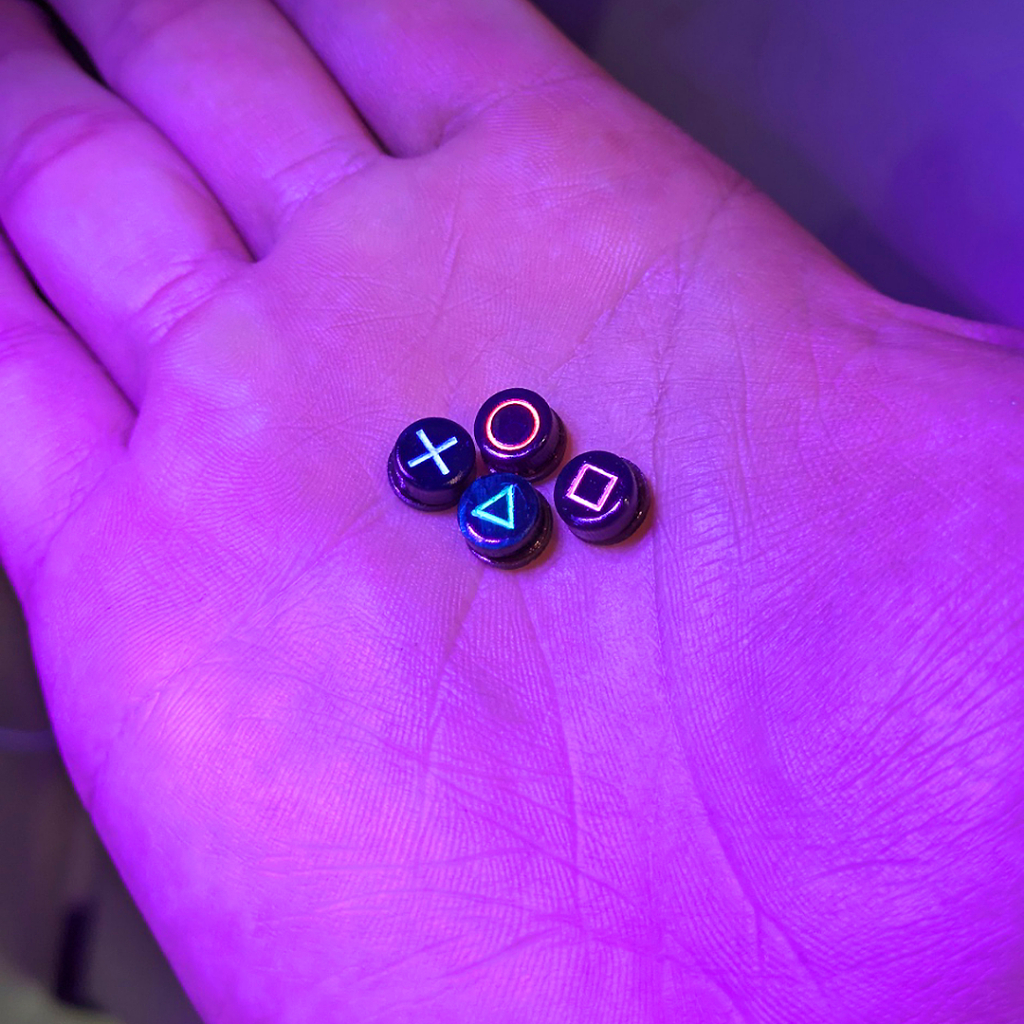 Fluorescent Miyoo Mini Plus Custom Resin Face Buttons PlayStation Style ...