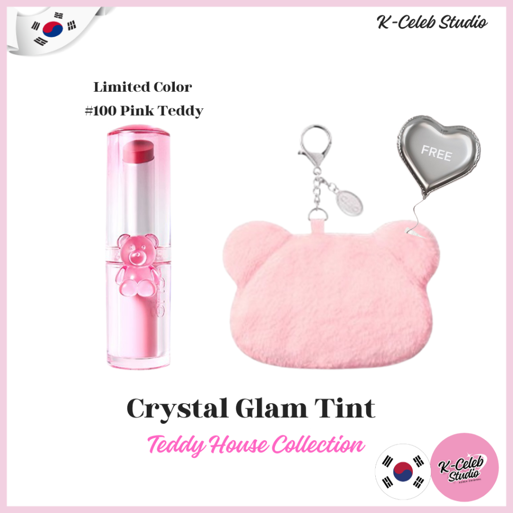 Clio Crystal Glam Balm Teddy House #100Pink teddy(+Pouch ) | Shopee ...