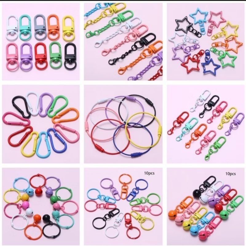 2pcs Colorful Key Ring With Lobster Clasps Metal Keychain For DIY ...
